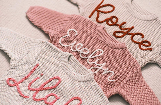 Personalized Name Newborn Baby & Kids Embroidered Knit Sweaters – Hippo ...